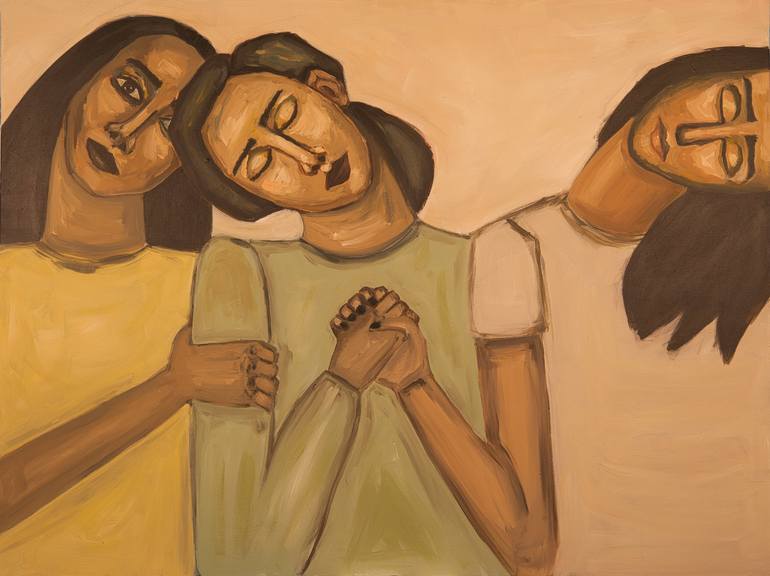 The Grieving Women Painting by Rawan Baasher | Saatchi Art