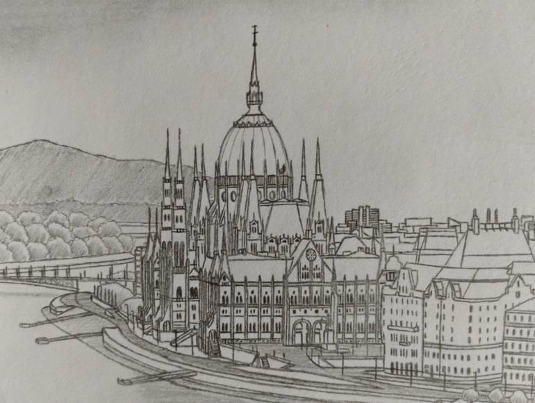 Budapest Drawing by Bimantara Hazza Harahap | Saatchi Art