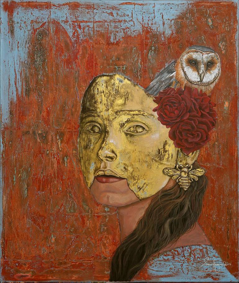 Mask of Warding Painting by Sana Nezam | Saatchi Art
