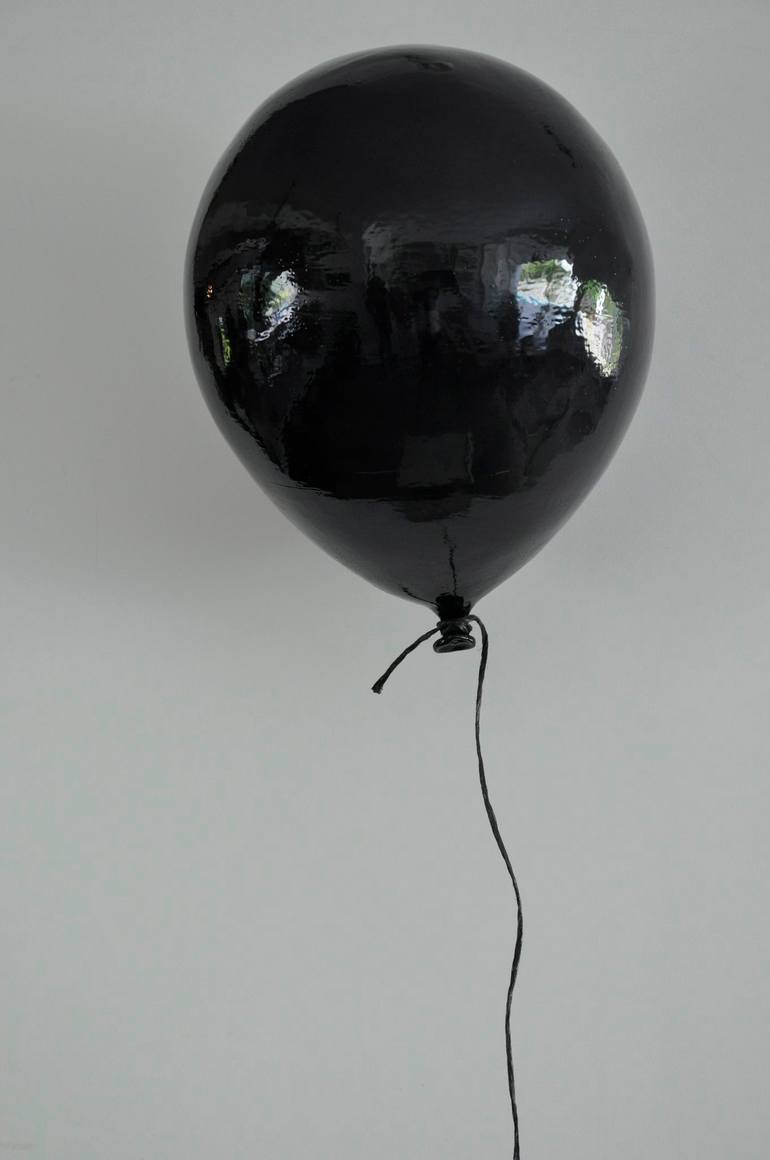 Black Ceramic Balloon Sculpture by Sivan Sternbach | Saatchi Art