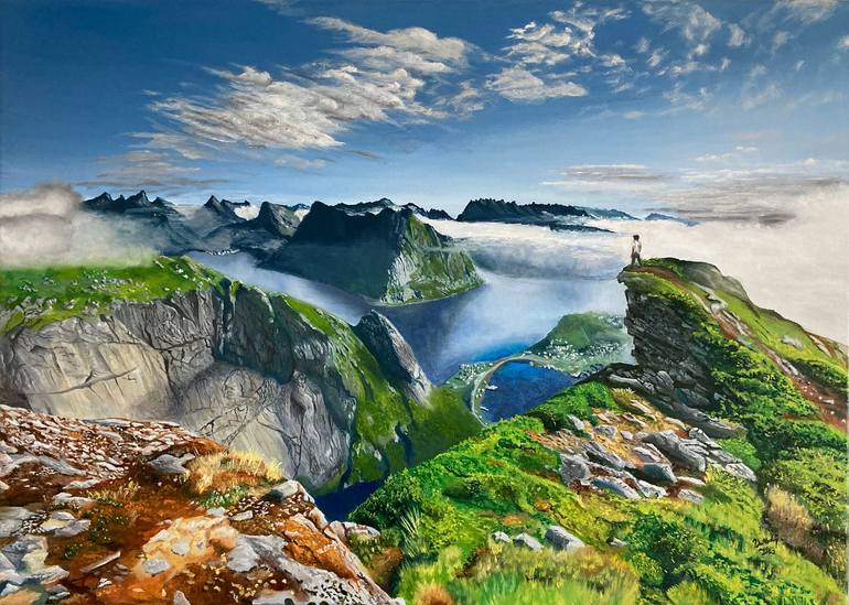 Fjord Painting by Pavol Zlatovský | Saatchi Art