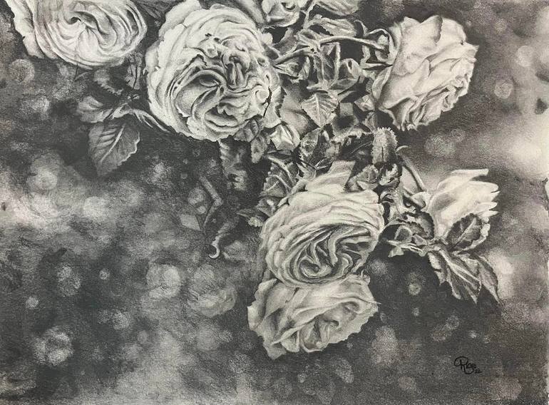The Hanging Roses Drawing by Robin Rice | Saatchi Art