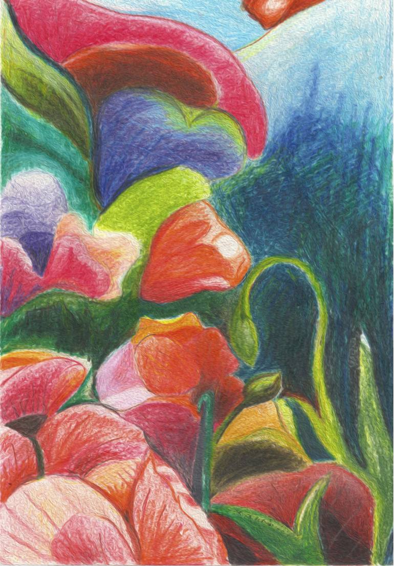 Poppy field Drawing by Julia Kkos | Saatchi Art