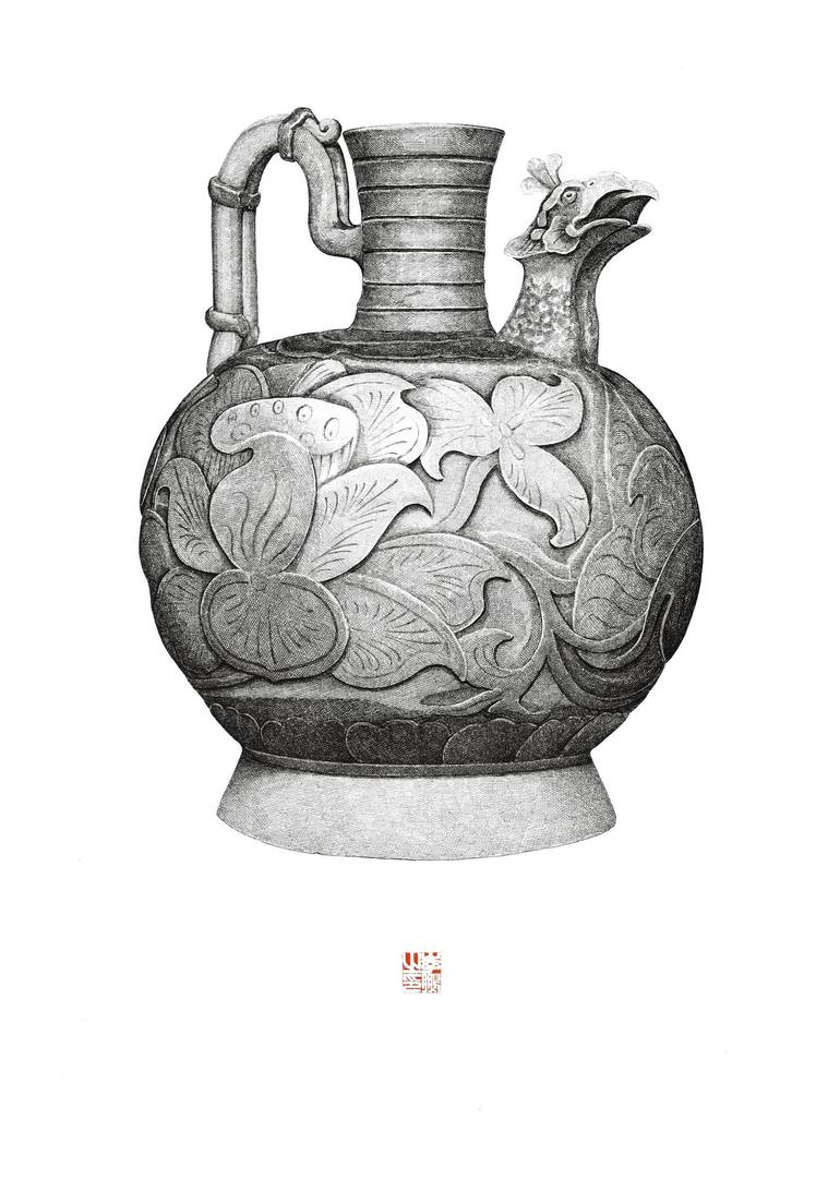 Yaozhou Kiln of the Northern Song Dynasty, Green Glaze, Drawing by 苏 ...