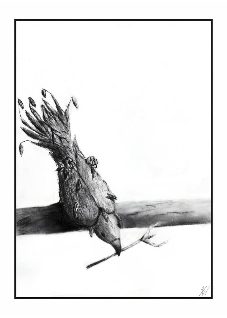 Bird of Life (Original Hand-Embellished Eco-friendly Giclée) Drawing by ...