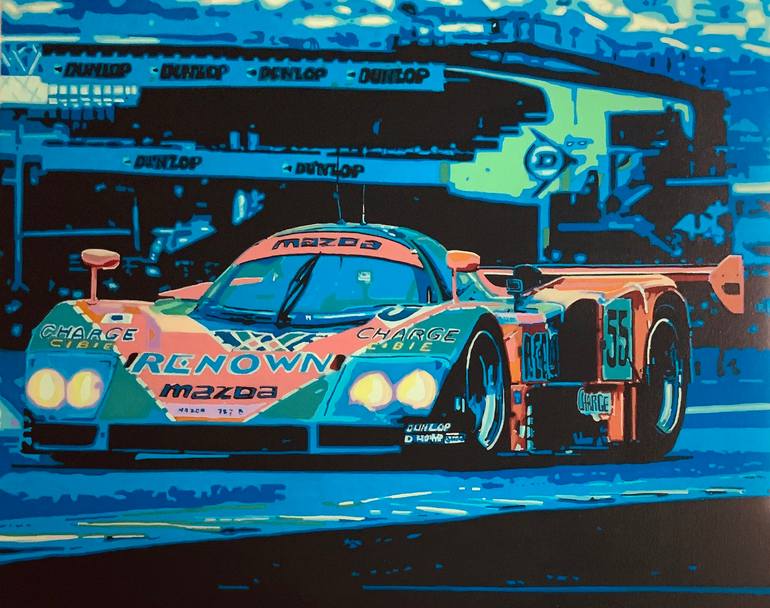 Winner Le Mans 1991 Mazda 787B Painting by Ludo Knaepkens | Saatchi Art