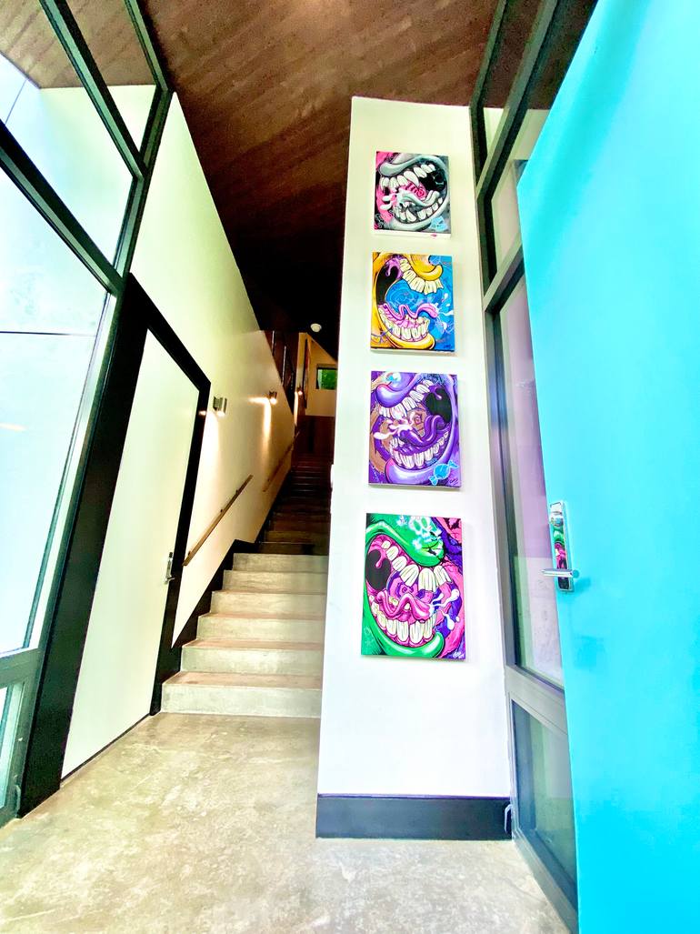 Mouth Series - Yellow Kool-Aid Painting by Chad Cantcolor | Saatchi Art