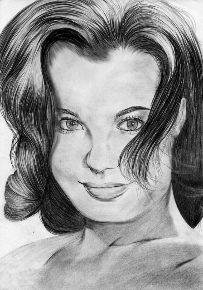 Romy Schneider Drawing by Anastasiia Roman | Saatchi Art