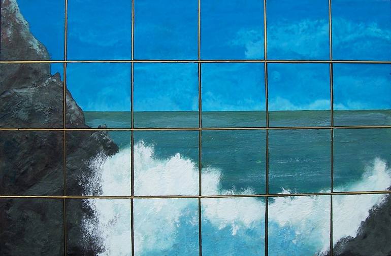 Wave Grid Painting by Mikal Hoover | Saatchi Art