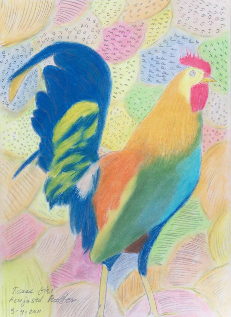 A confused Rooster Drawing by isaac eini | Saatchi Art