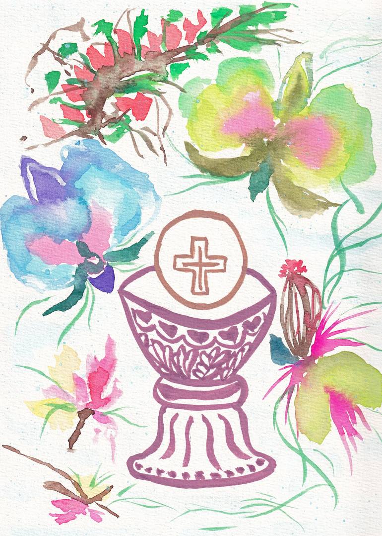 Eucharistic Love: The Garden of Grace (Holy Communion) Painting by ...