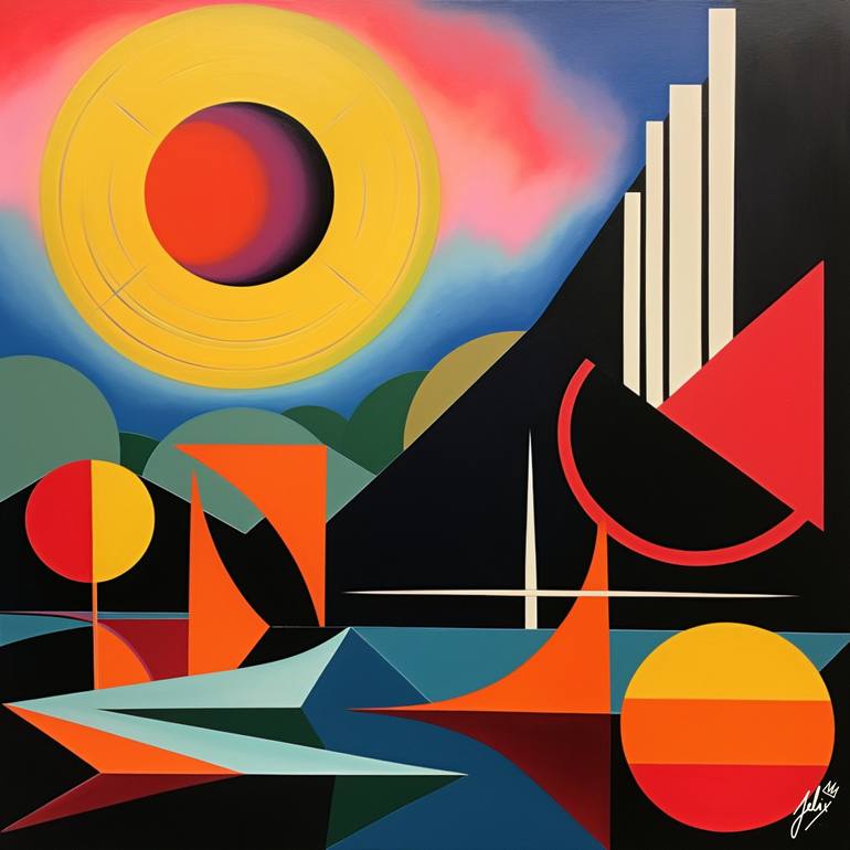 Sunset In The Park by King Felix Laszlo Painting by King Felix ...