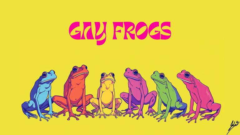 Gay Frogs Painting by King Felix | Saatchi Art