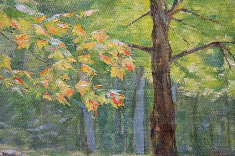 Anderson Pond in Waveny Park Painting by Oleg L Gorovyi | Saatchi Art