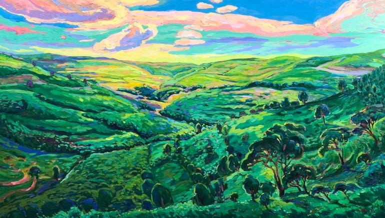 Green dawn Painting by Thi Xuan Thao Le | Saatchi Art