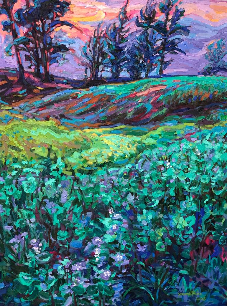 Purple horizon Painting by Thi Xuan Thao Le | Saatchi Art