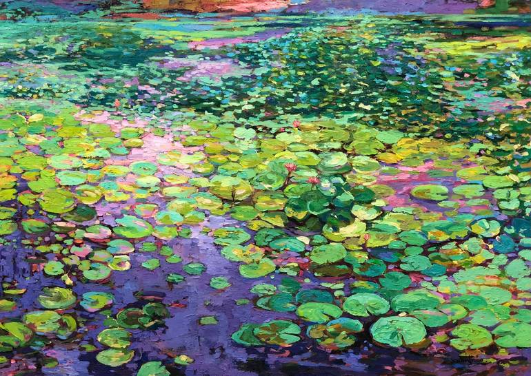 Waterlily field Painting by Thi Xuan Thao Le | Saatchi Art