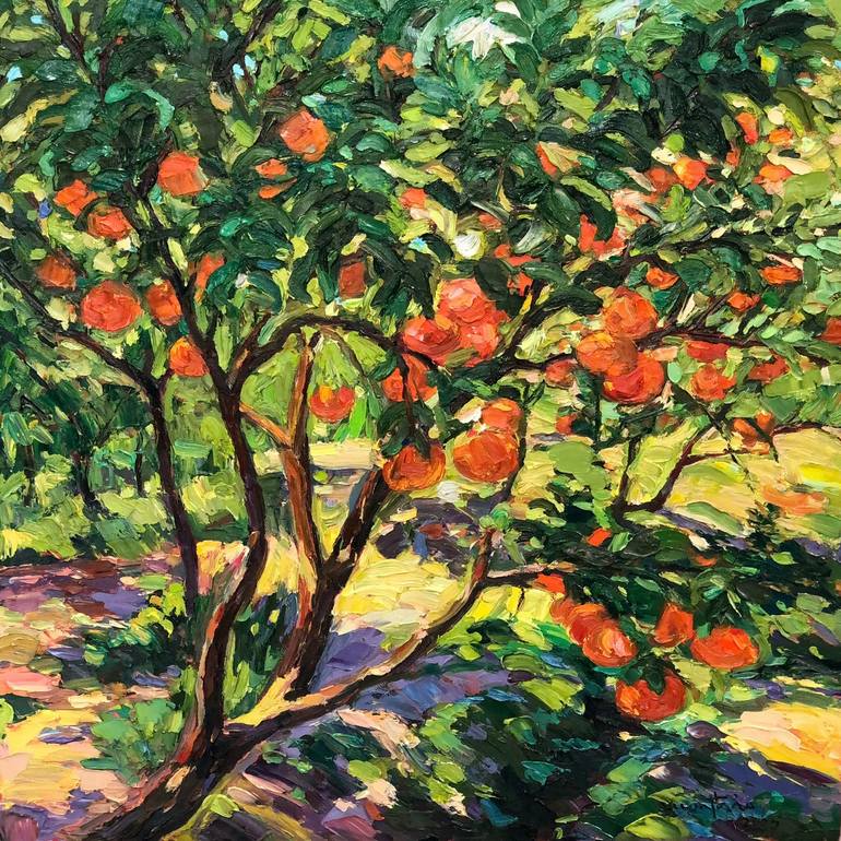 Orange in the sunlight Painting by Thi Xuan Thao Le | Saatchi Art