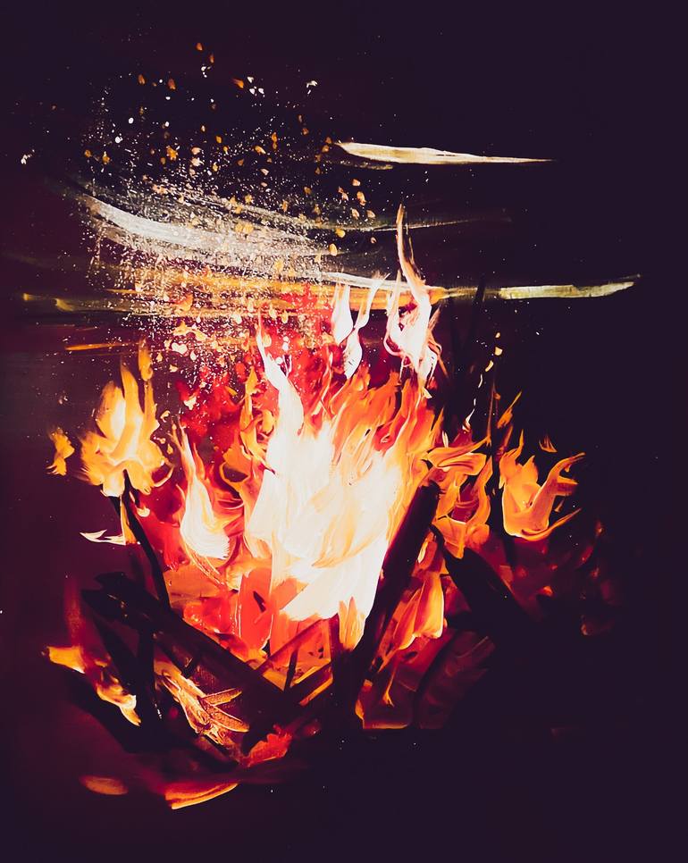 Into the glorious bonfire 2428 Painting by Jaden Park | Saatchi Art