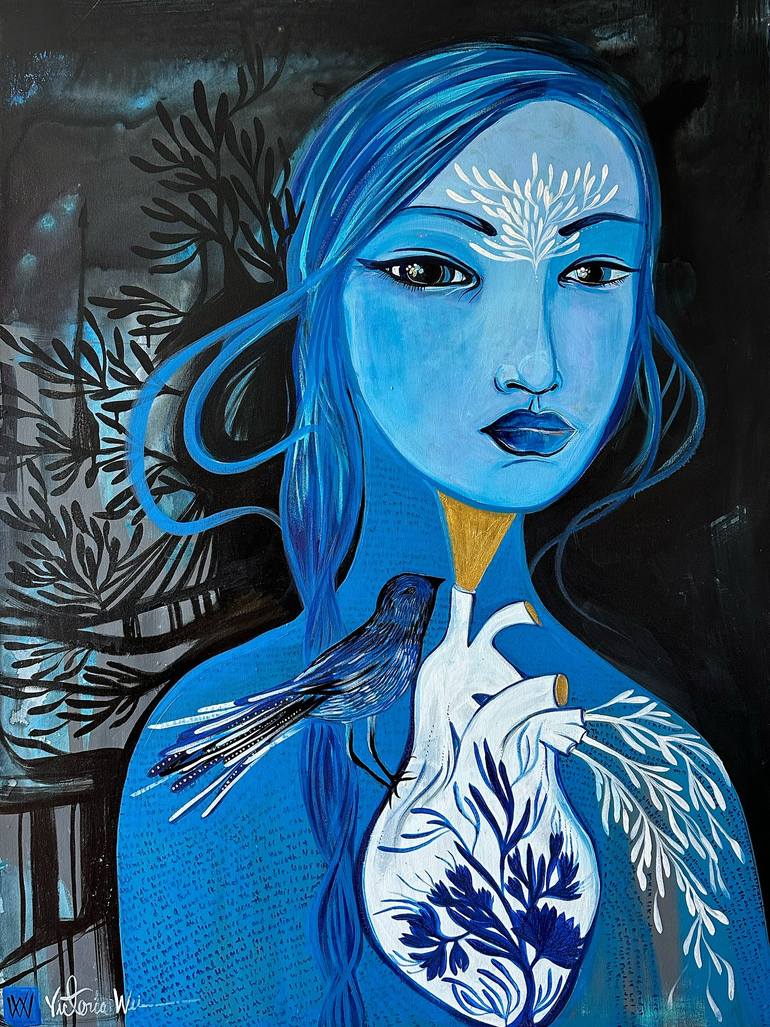 Self Portrait Painting by Victoria Weiss | Saatchi Art