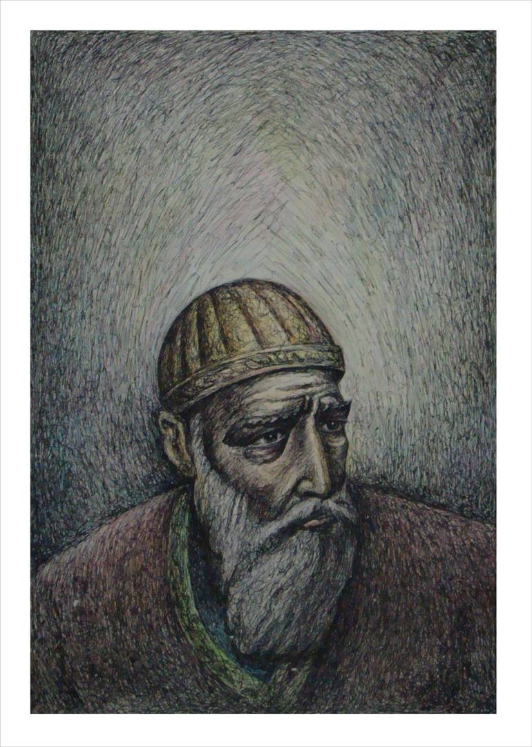 The great Azerbaijani poet M. Fuzuli Drawing by Aliaga Aliev | Saatchi Art