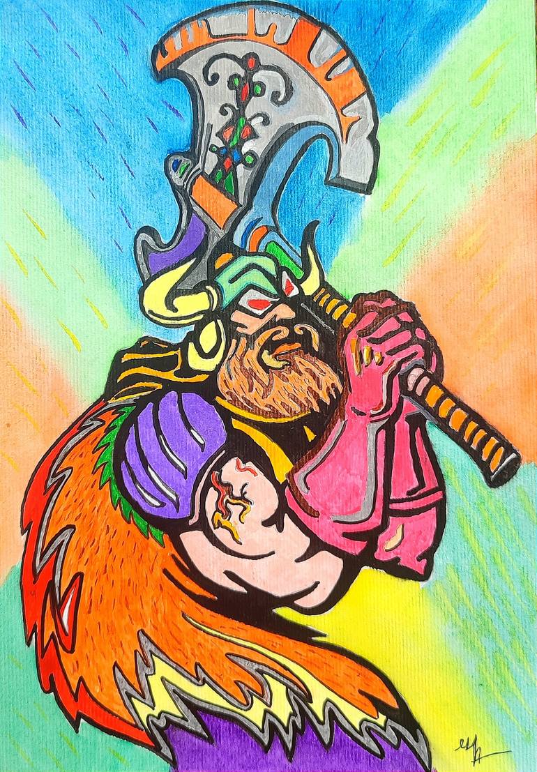 Viking Drawing by Yurii Chumak | Saatchi Art
