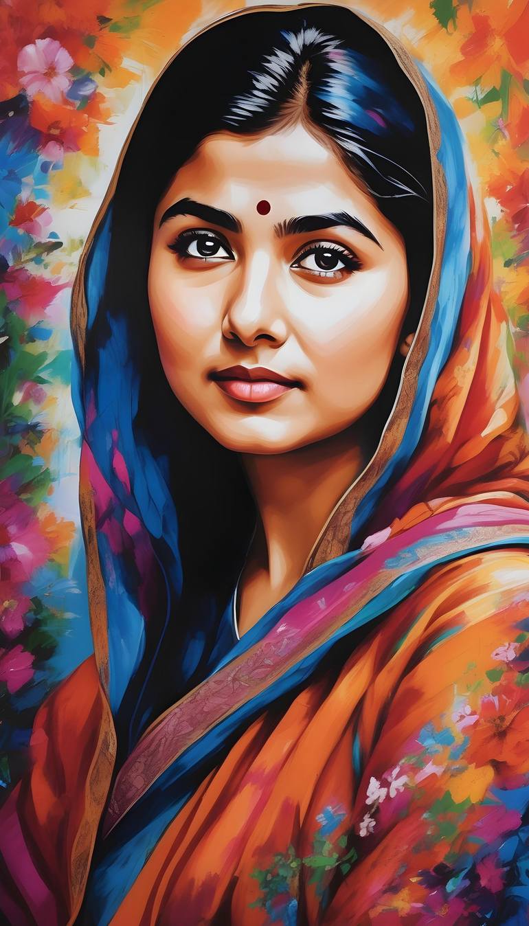 Portrait of Malala Yousafzai Digital by Thinh Siu | Saatchi Art