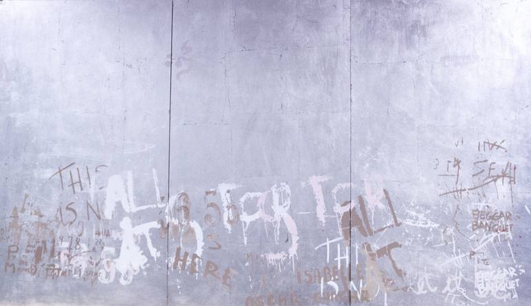 graffiti de luxe/ triptych /silver Painting by Anna Zuber | Saatchi Art