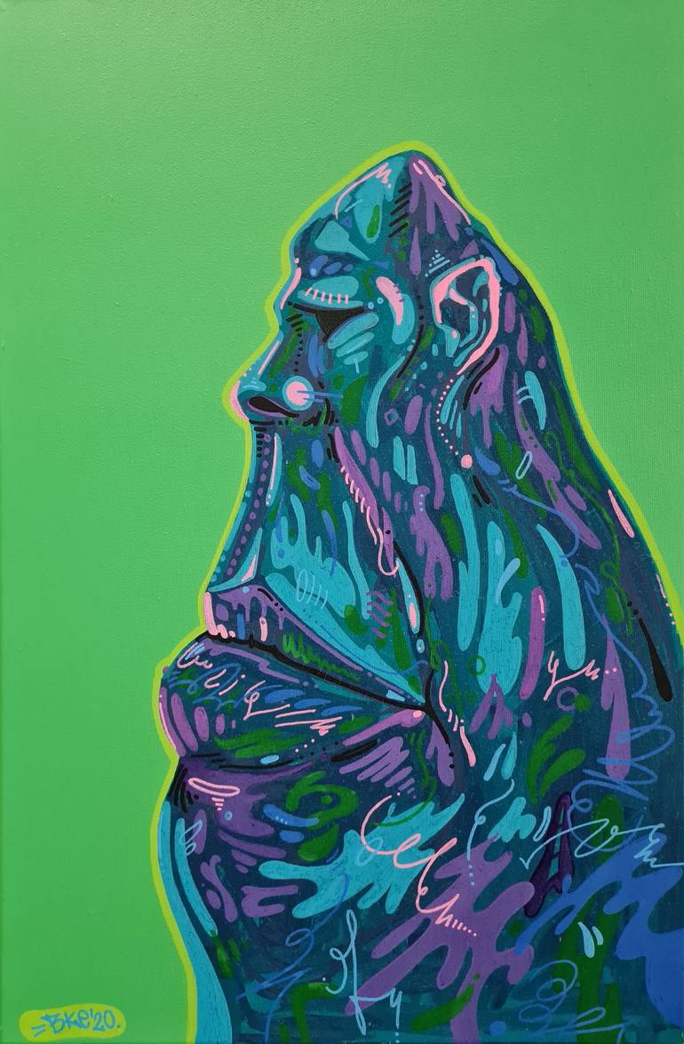 Mountain Portrait Painting by Milan Bulatovic | Saatchi Art