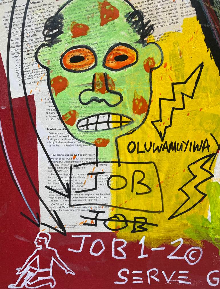 Satan obeys and serves God Painting by Cyril Emmanuel | Saatchi Art
