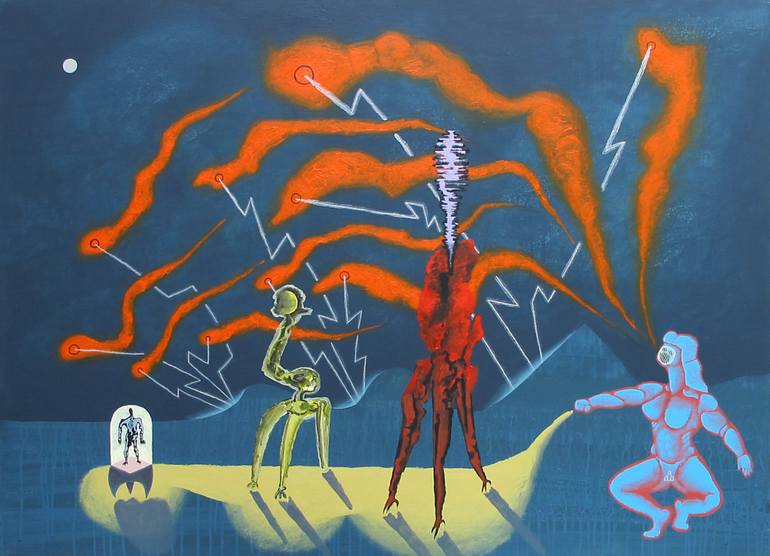 Armageddon, the red canvas Painting by Andrej Bunusevac | Saatchi Art