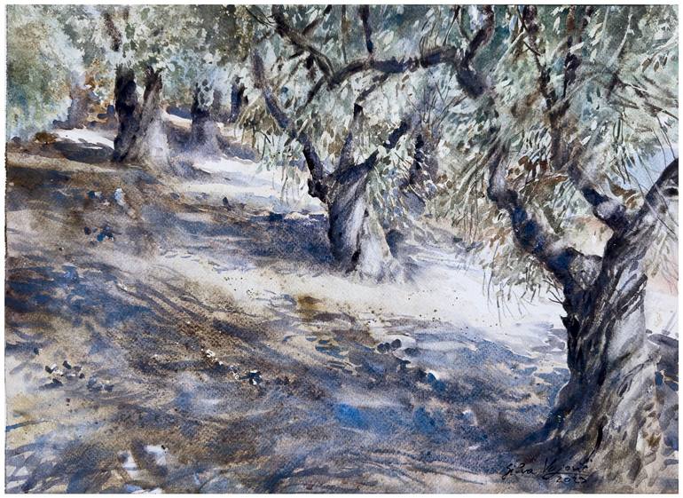 Olive Grove Painting by Silva Vujović | Saatchi Art