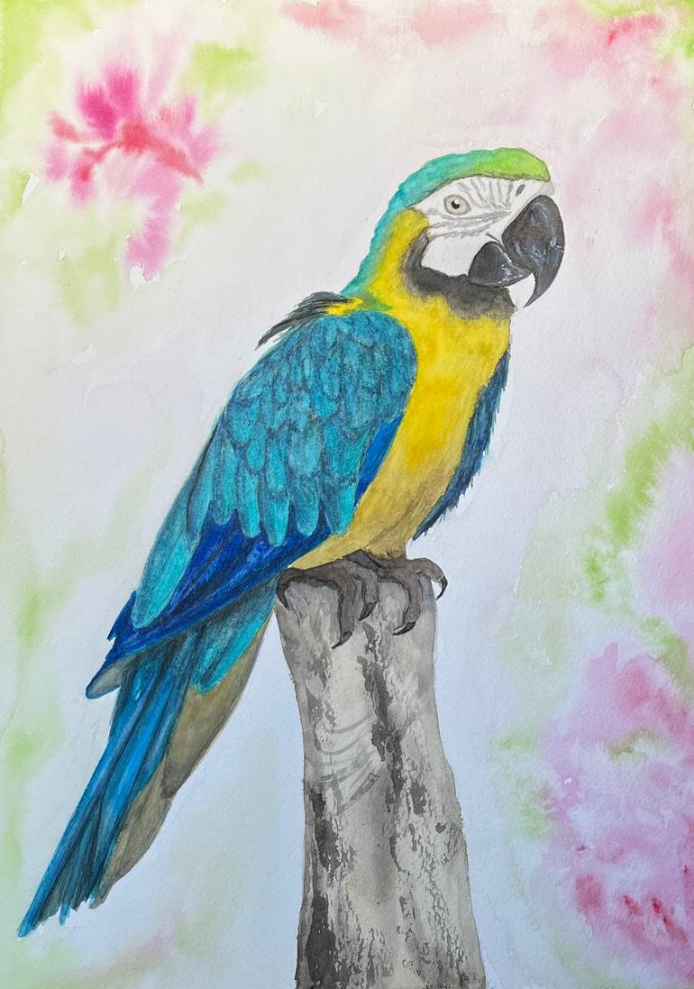 Parrot Painting by Maria Kozyr | Saatchi Art
