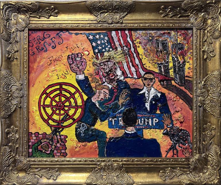 Political Art Fight by Serg Graff Acrylic Painting, with COA Painting ...