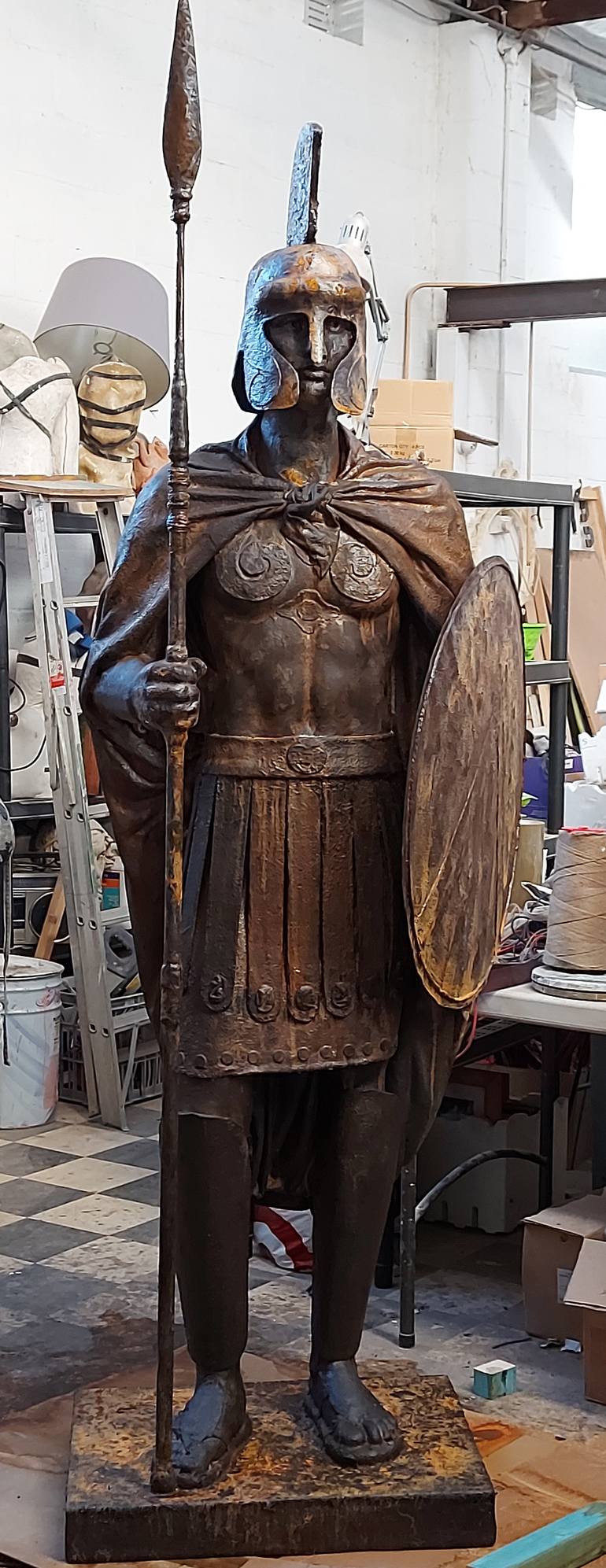 Sculpture Leonidas of Sparta Alexander Greek Warrior Figure 2.3m ...