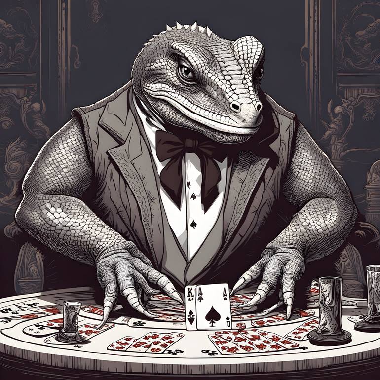The Croupier Drawing by James Wall | Saatchi Art