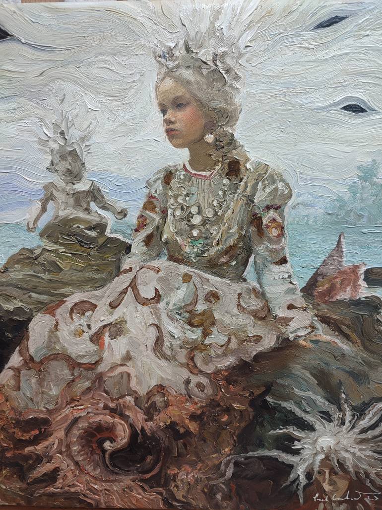 Lake maiden oil on canvas Painting by Pavel Guliaev | Saatchi Art