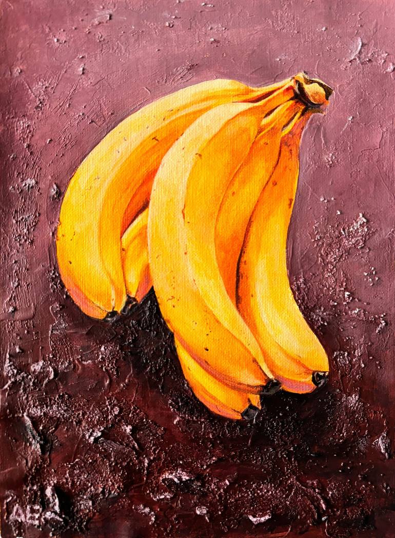 Bananas Painting by Hanna Yeulakova | Saatchi Art