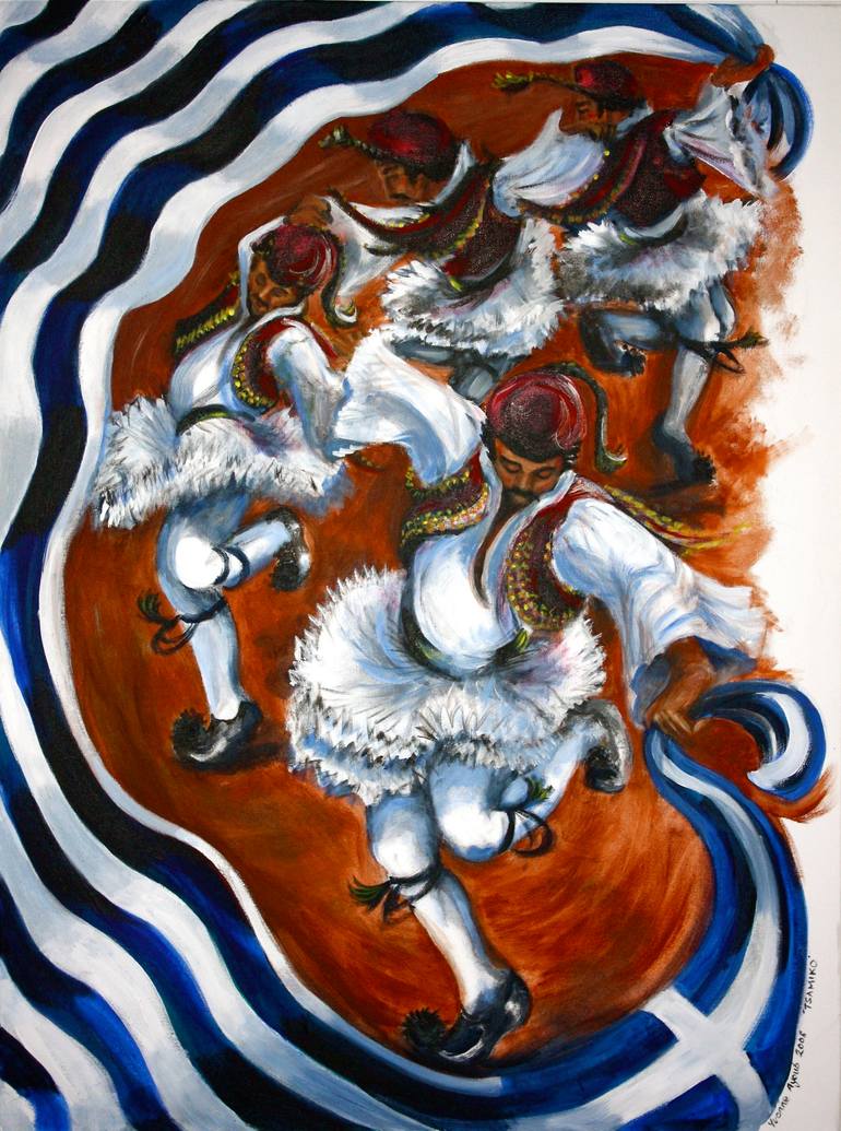 Tsamiko Painting by Yvonne Ayoub | Saatchi Art