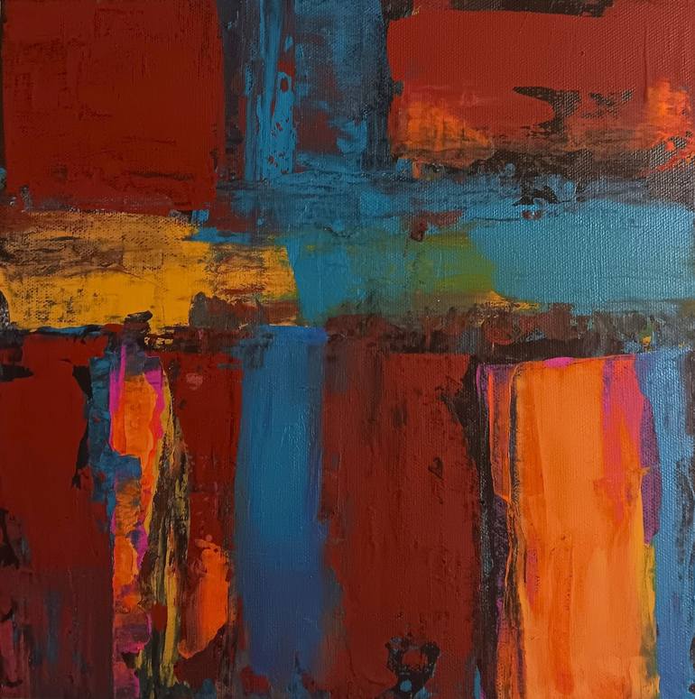 Colors of New Mexico - (small abstract) Painting by Charles Reyna ...