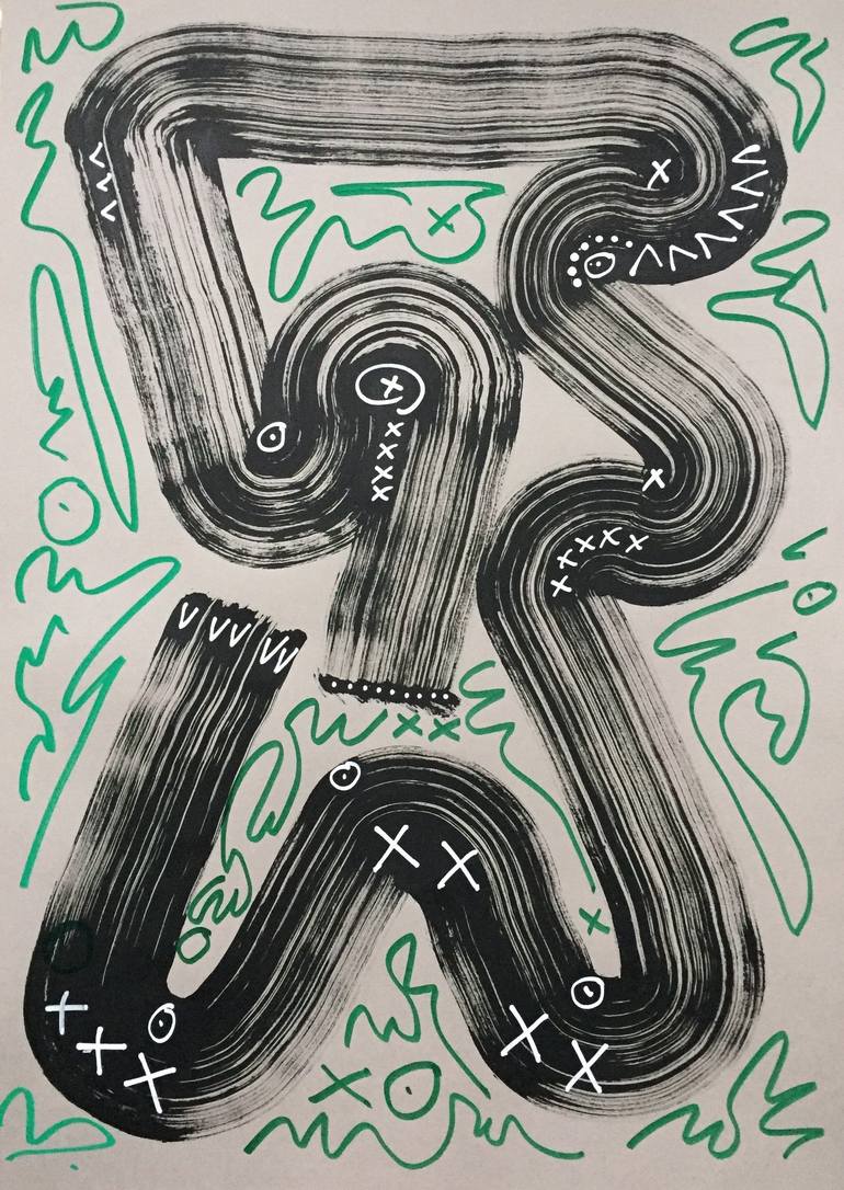 Green era Drawing by Maksym Skvortsov | Saatchi Art