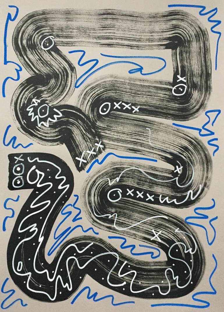 Blue era Drawing by Maksym Skvortsov | Saatchi Art