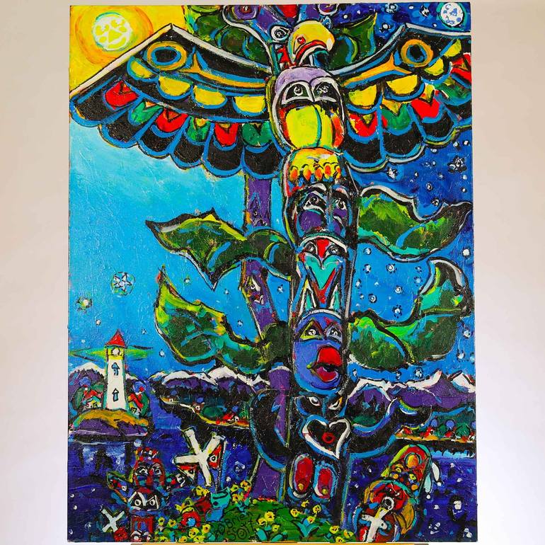 Sun / Moon Thunderbird Painting by Brian Scott | Saatchi Art