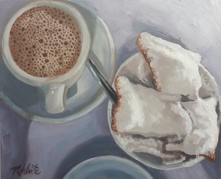 Beignets at Cafe Du Monde Painting by Robin White | Saatchi Art