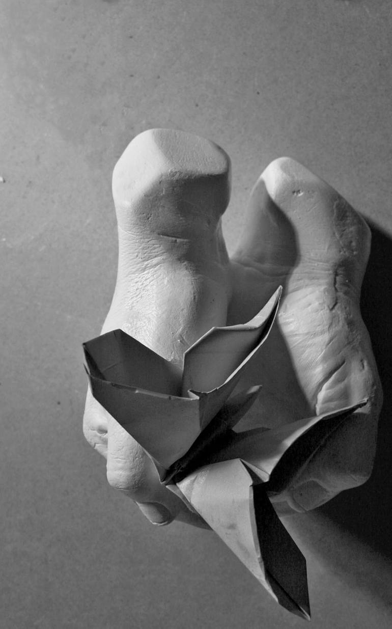 Hands Paper Stone Sculpture by michael sheridan | Saatchi Art