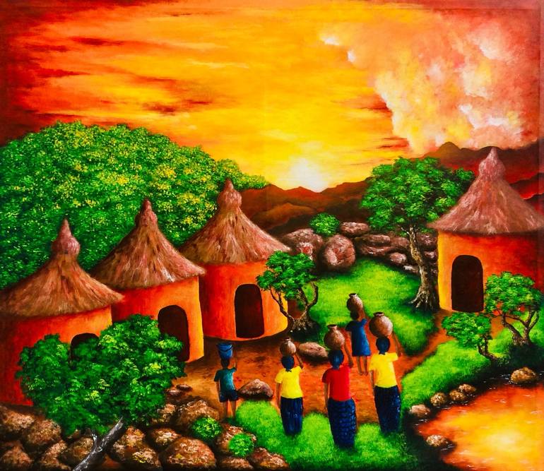 Water is life Painting by Nyunga Mekom | Saatchi Art