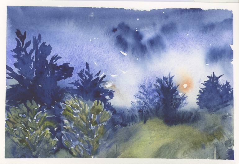 nocturne, form and stamp Painting by Lauralee Schumann | Saatchi Art