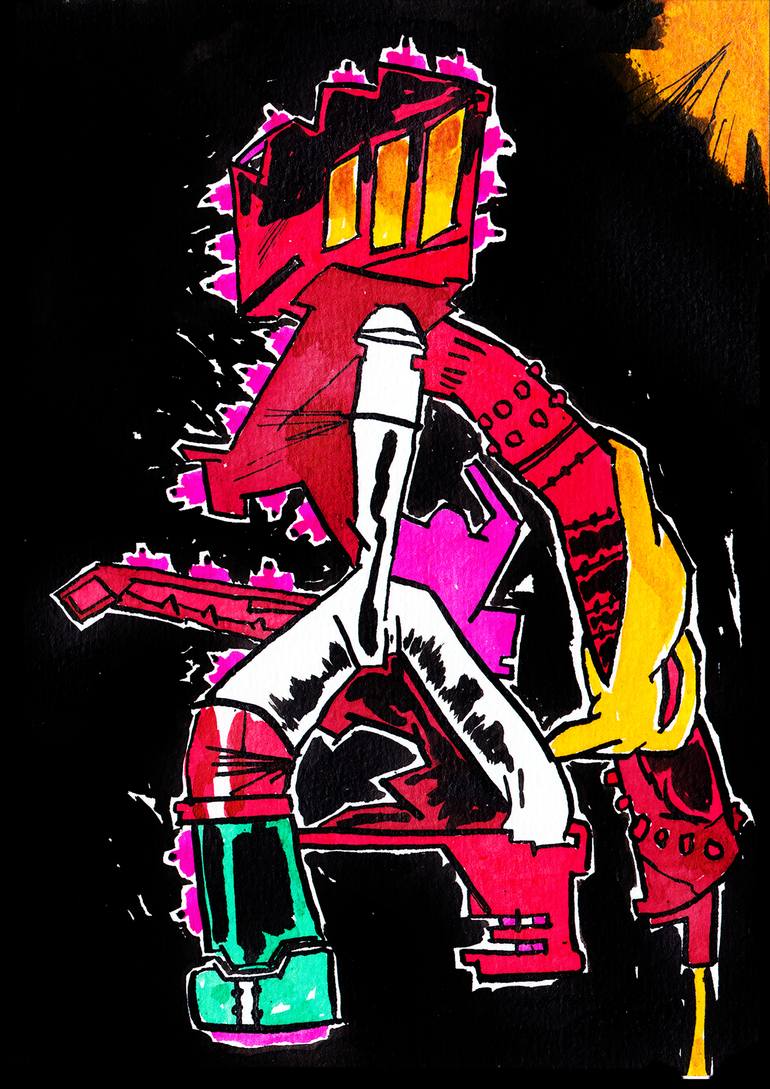 Red Hot Machine 4. Drawing by James Iles | Saatchi Art