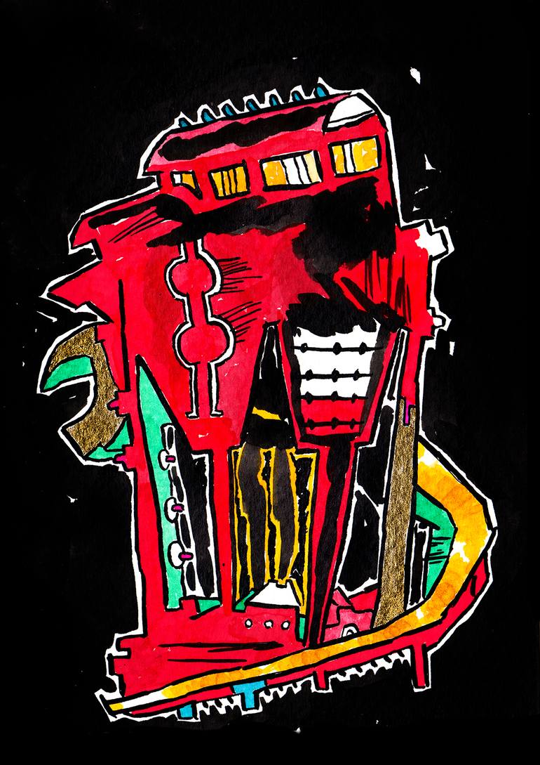 Red Hot Machine 8. Drawing by James Iles | Saatchi Art