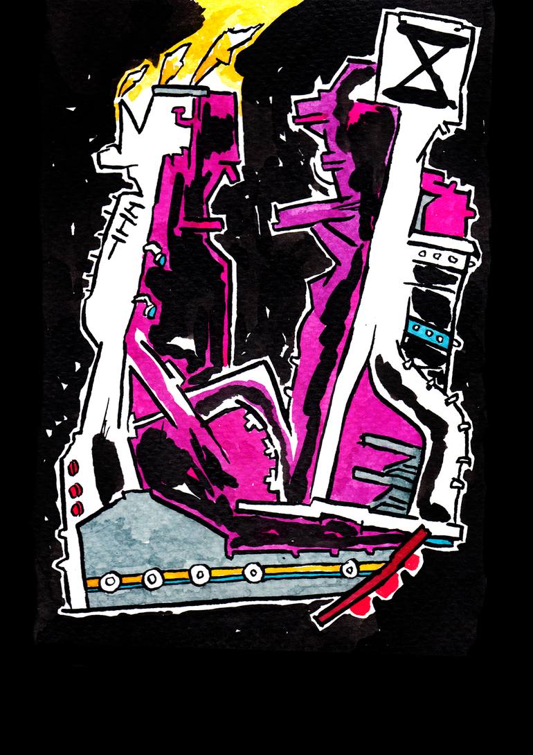 Red Hot Machine 13 Drawing by James Iles | Saatchi Art